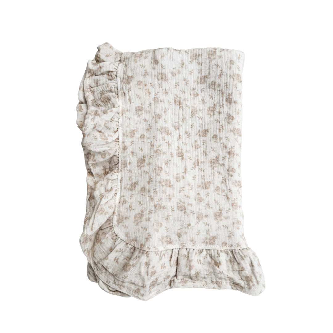 Frill Muslin Blanket | Vintage Rose – Little and Fern